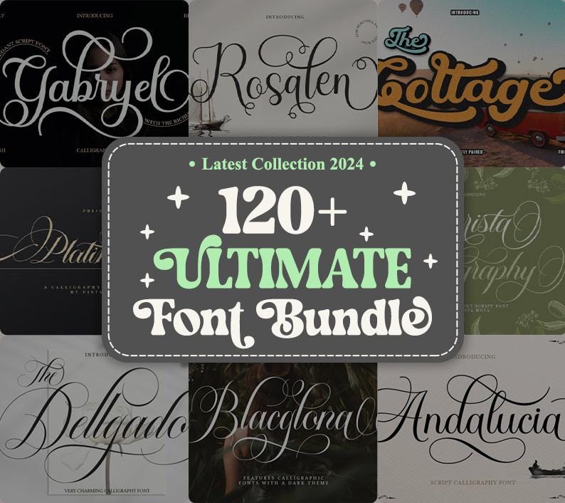 120+ the Ultimate Fonts Bundle for Designers & T-shirt Design and More ...