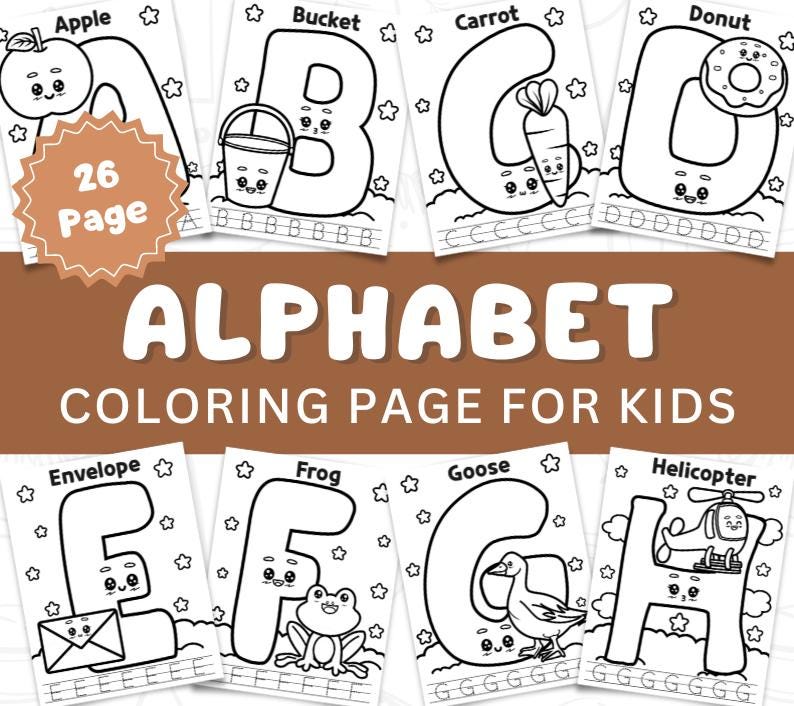 26 Alphabet Coloring Pages Bundle | Perfect for Kids Learning ...