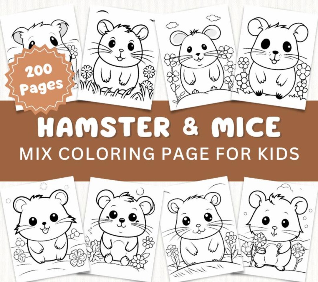 200 Adorable Hamster Coloring Pages Bundle for Kids | Fun & Engaging ...