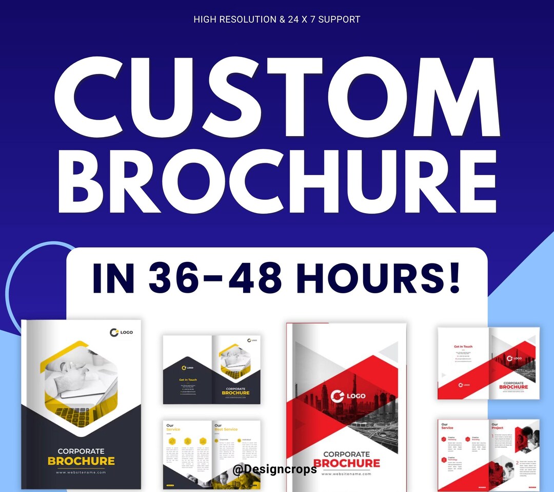 Custom Brochure Design: 4-page Business Brochure Template (PDF & JPG ...