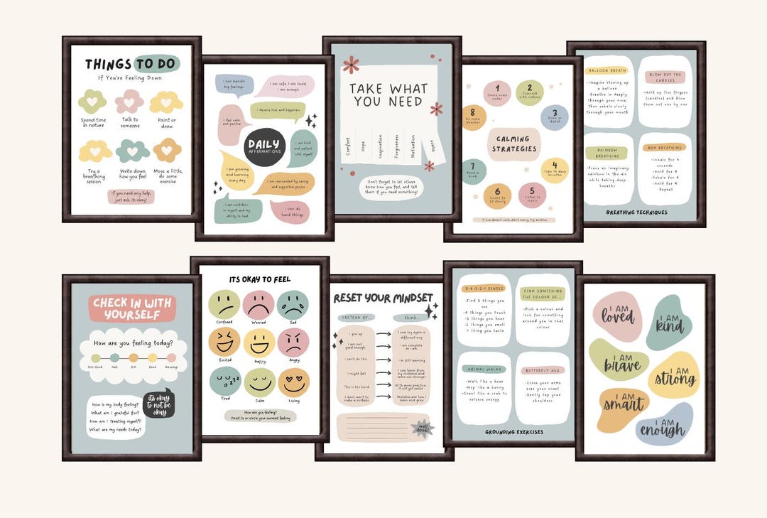 Calm Down Corner Printable Mindfulness Posters, Emotional Regulation ...
