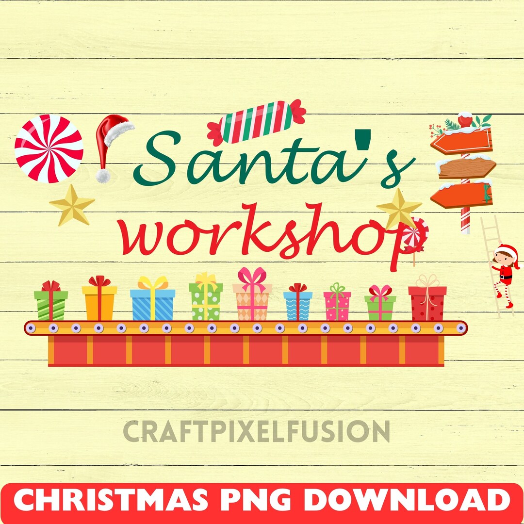 Santa Workshop PNG Christmas Clipart Transparent Background Png ...