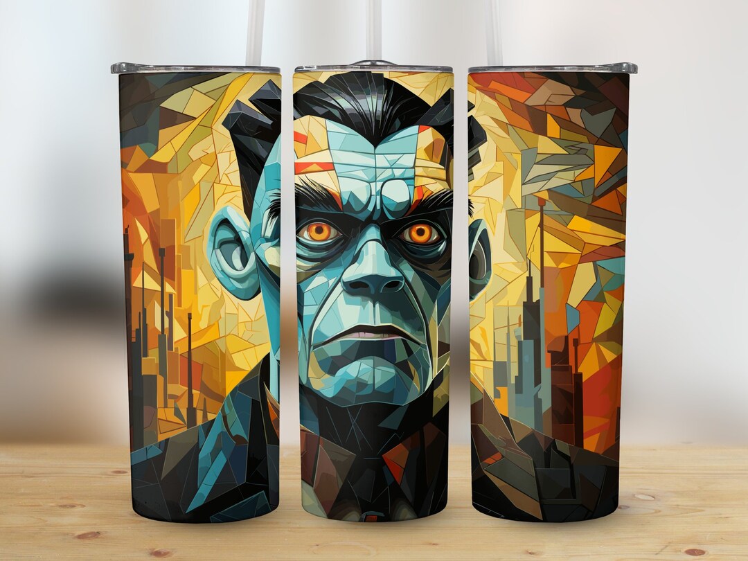 Frankenstein Monster Halloween 20oz Skinny Tumbler Sublimation Design ...