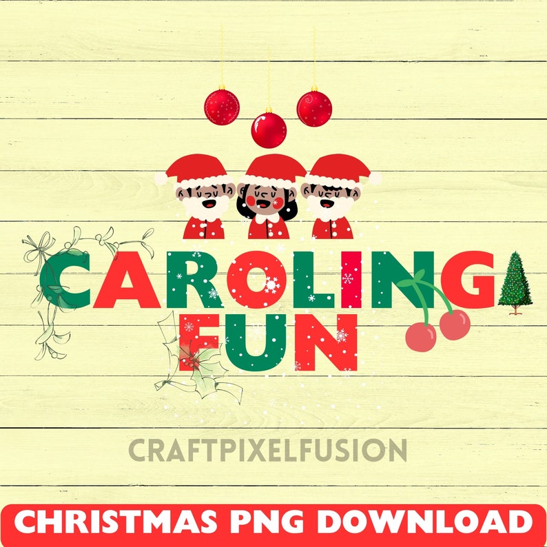 Caroling Fun PNG Christmas Clipart Transparent Background Png Sublimate ...