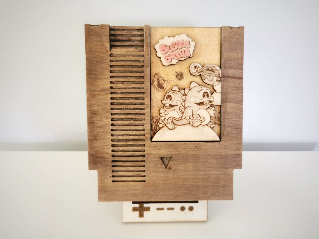 Nintendo NES Wooden Cartridge Bubble Bobble - Etsy