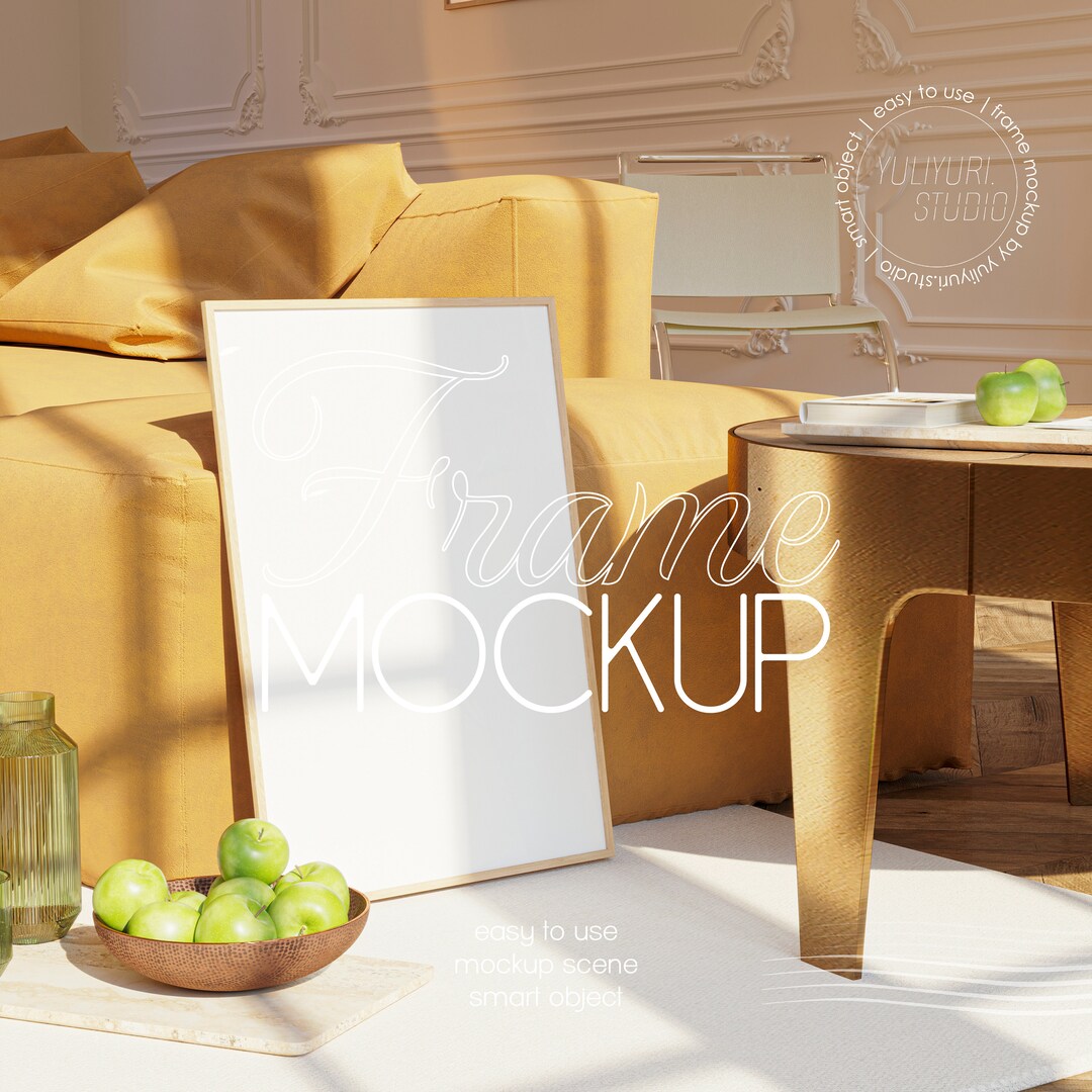 Vertical Frame Mockup, DIN A Frame Mockup, Wooden Frame Mockup, Modern ...