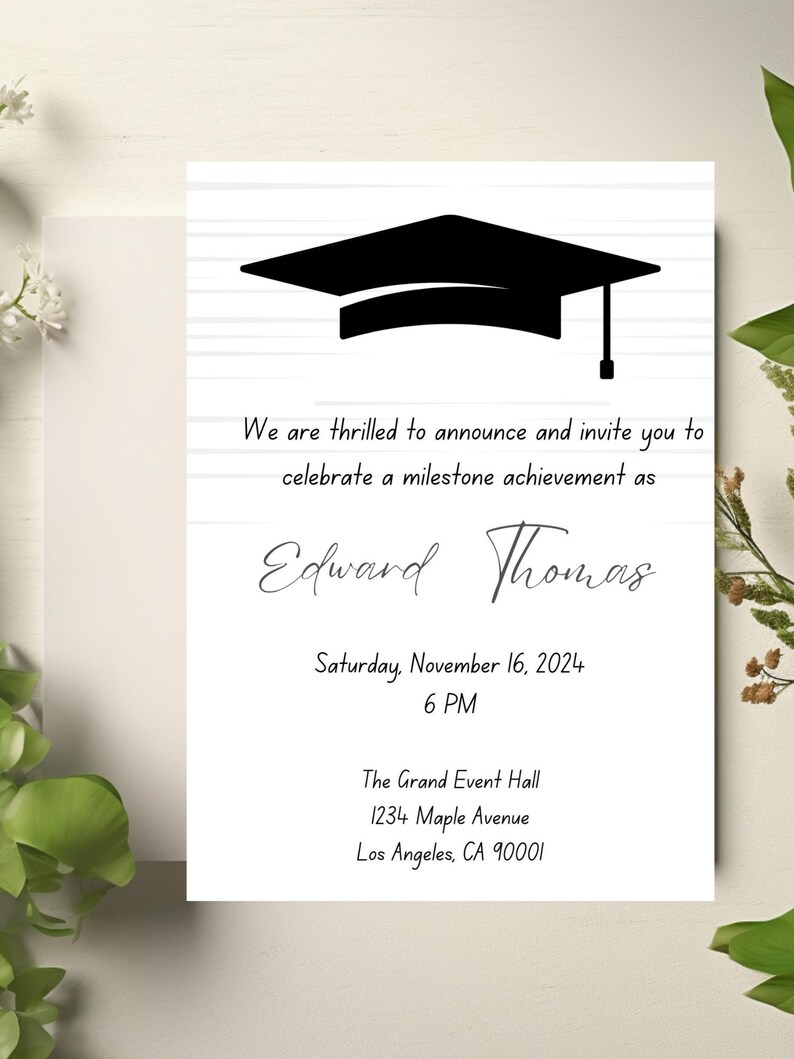 The First Step Towards Success: Graduation 5 X 7 Inc Invitation - Etsy