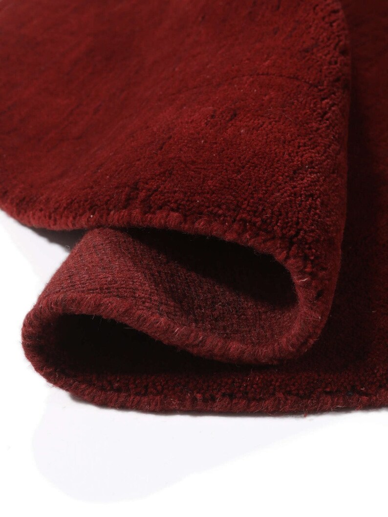 Modern Handknotted Solid Dark Red 100% Woolen Hand Tufted Rug Designer ...