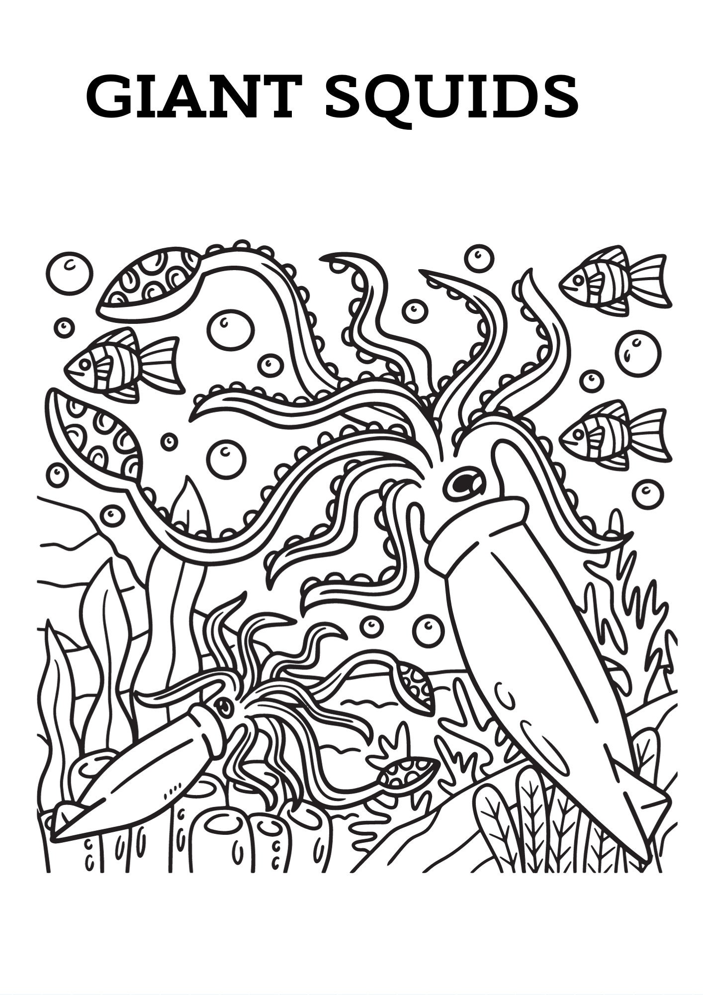 Color the Wonders of Sea Animals Coloring Pages of Jelly Fish, Giant ...
