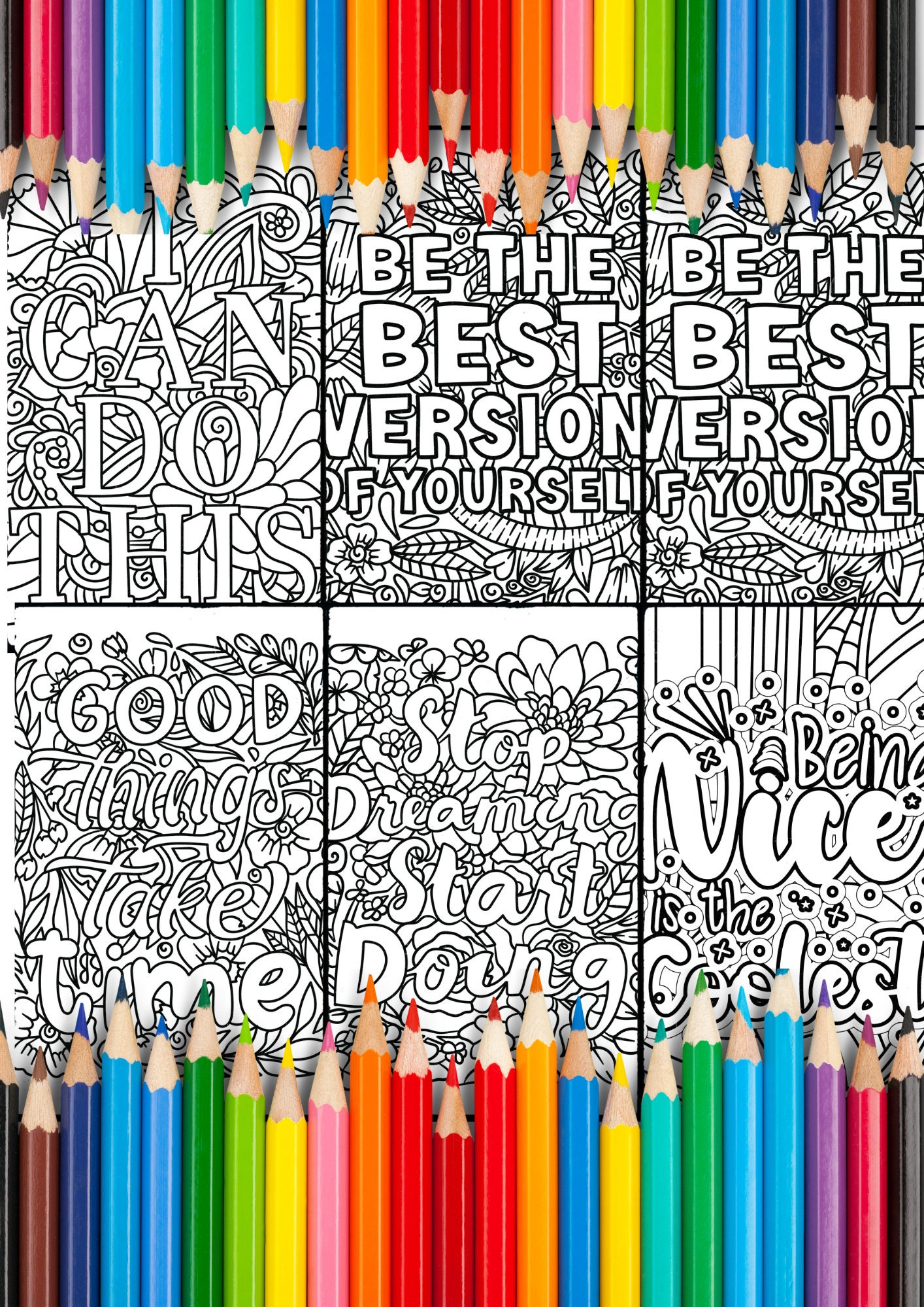 Motivational Quotes Coloring Pages for Kids and Adult, Inspirational ...