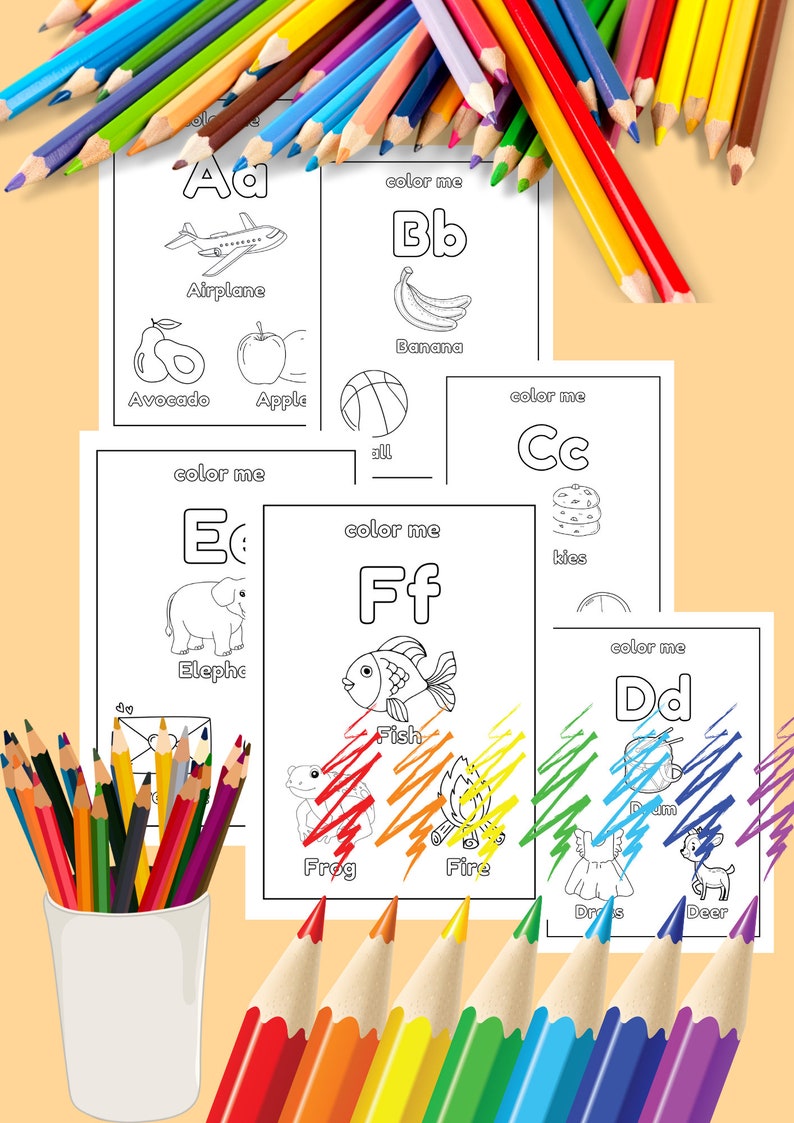 ABC Coloring Booklet, Preschool Coloring Pages, Preschool Activity ...