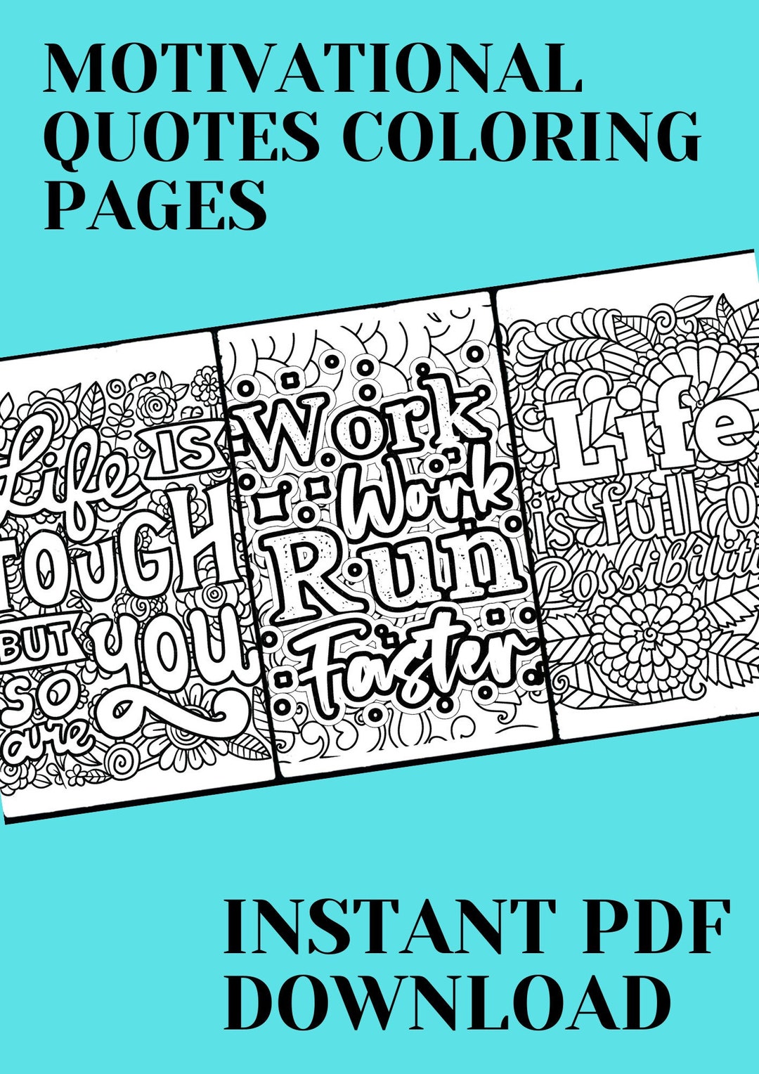 Motivational Quotes Coloring Pages for Kids and Adult, Inspirational ...