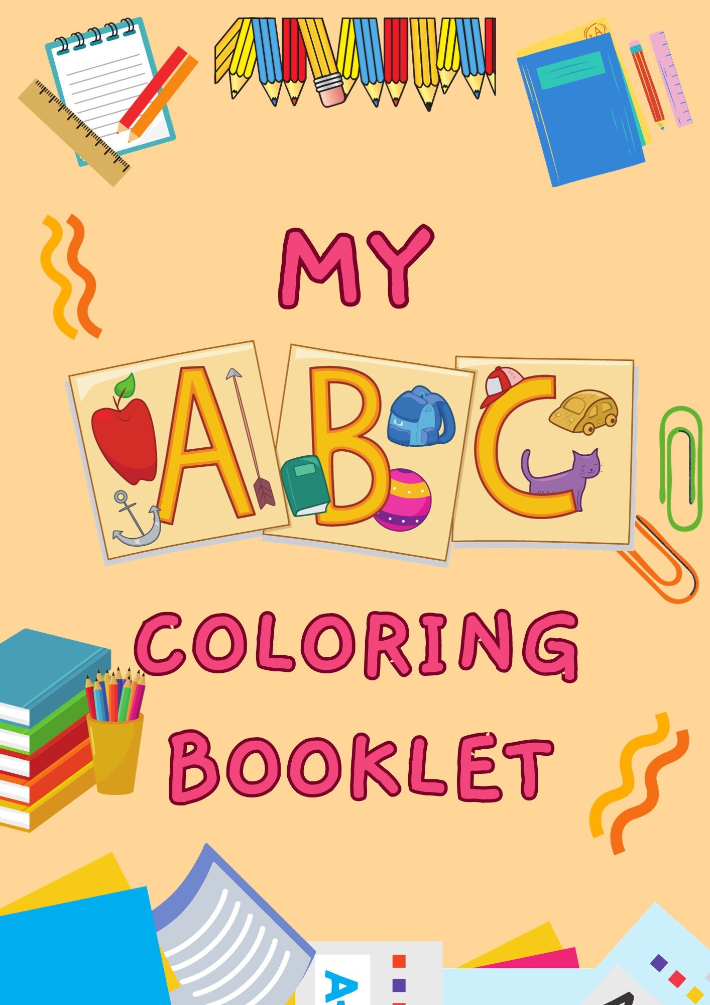 ABC Coloring Booklet, Preschool Coloring Pages, Preschool Activity ...