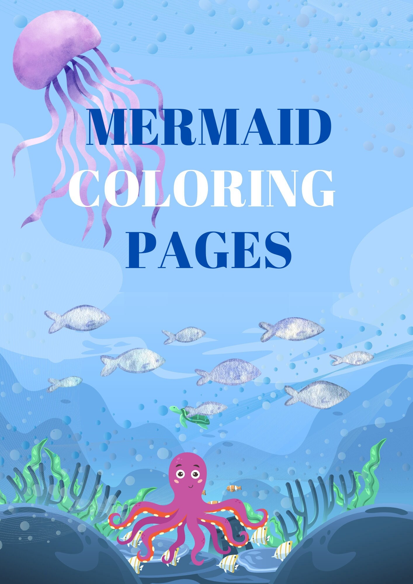 30 Mermaid Themed Coloring Pages for Kids Mermaid Printable - Etsy