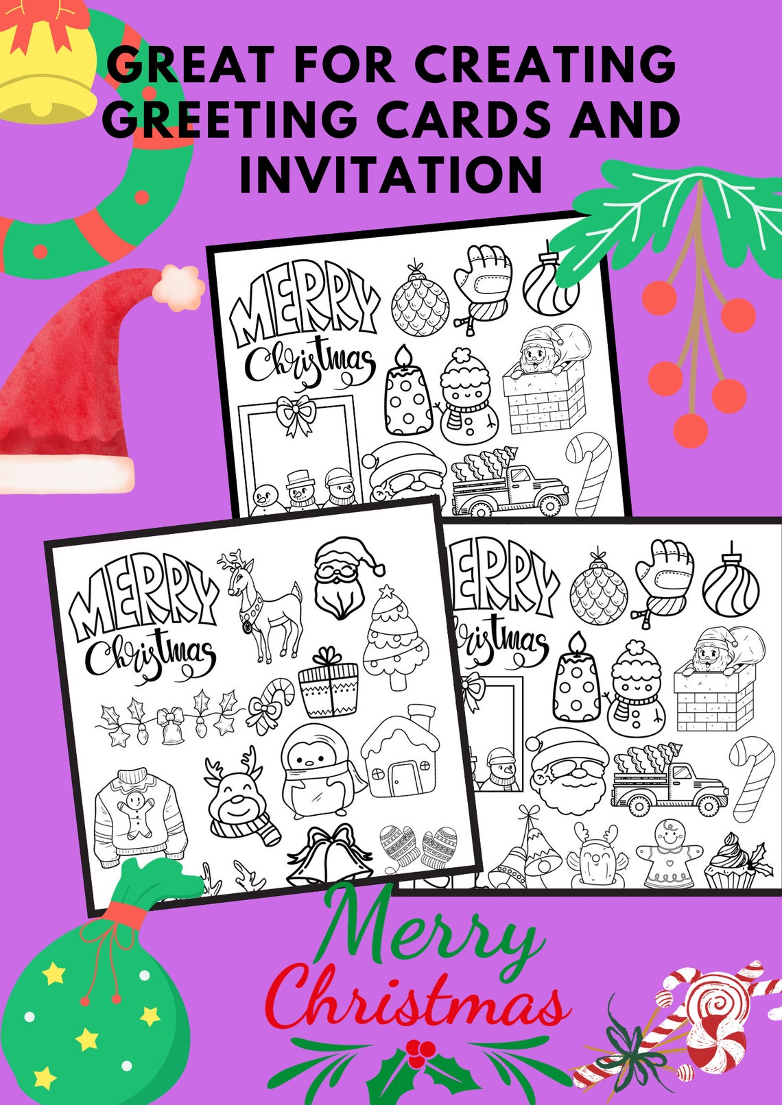 Merry Christmas Coloring Pages, Printable Christmas Coloring Pages for ...