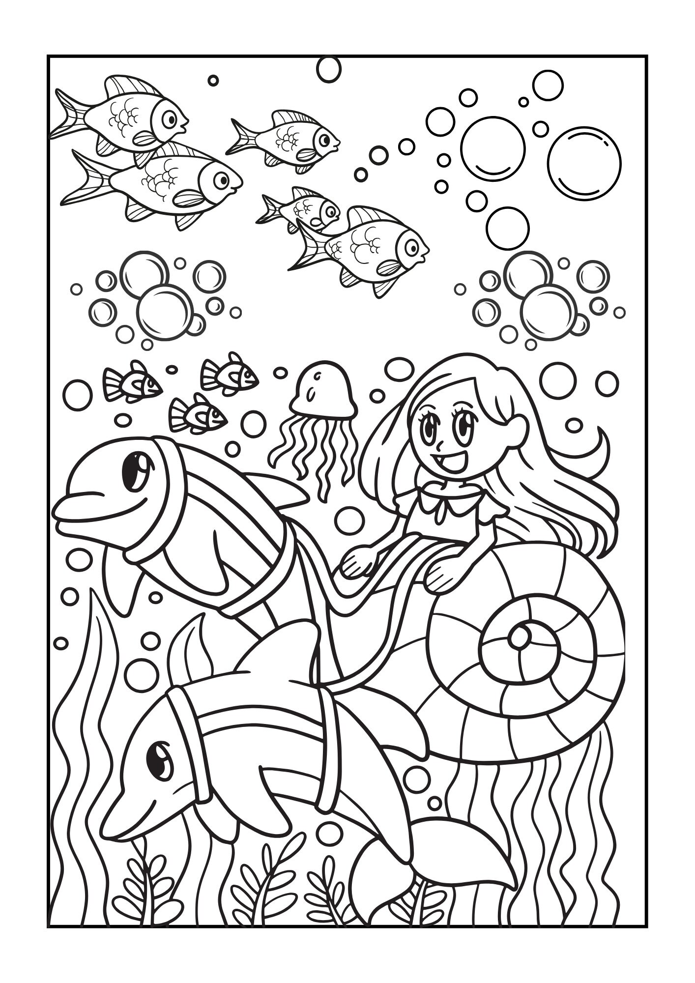 30 Mermaid Themed Coloring Pages for Kids Mermaid Printable - Etsy