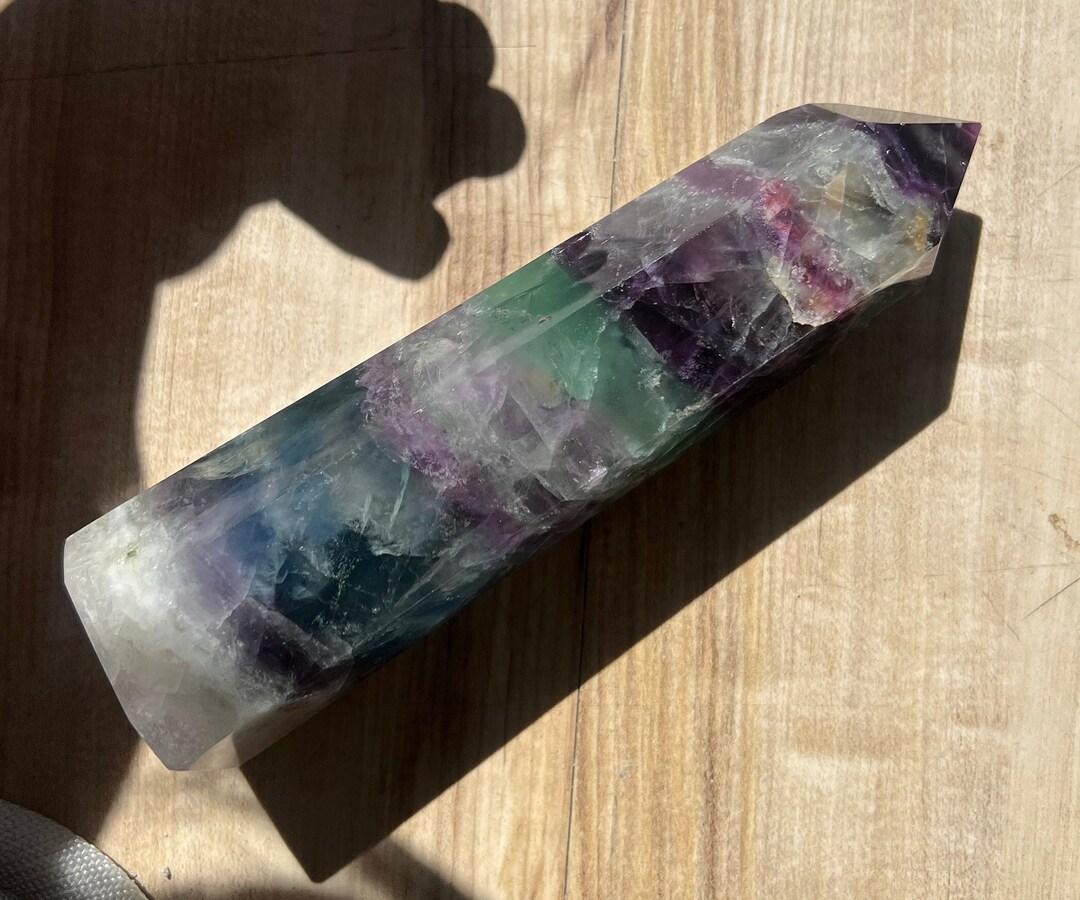 Rainbow Flourite Tower With Rainbows Self Standing and Stunning - Etsy