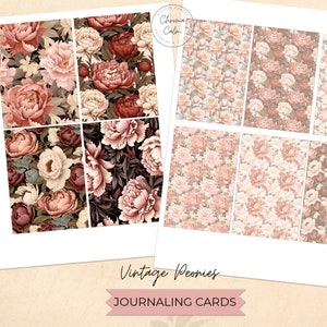 Vintage Peony Junk Journal Kit - Retro Peony Flower Printable Journal ...