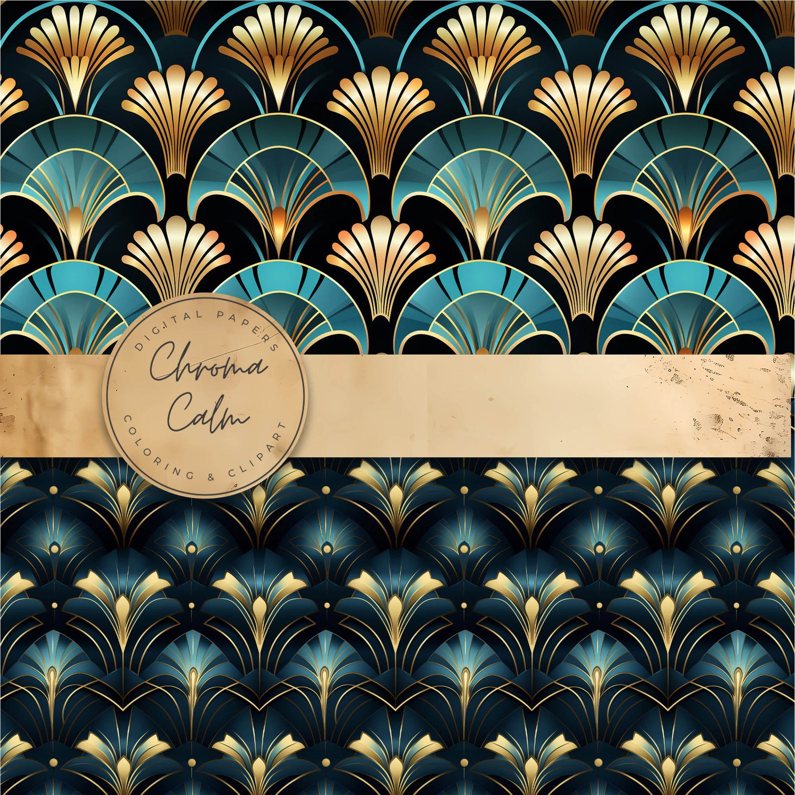 Art Deco Digital Paper Pack - Glamorous 1920s Vintage. Seamless ...