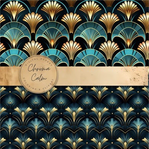 Art Deco Digital Paper Pack - Glamorous 1920s Vintage. Seamless ...