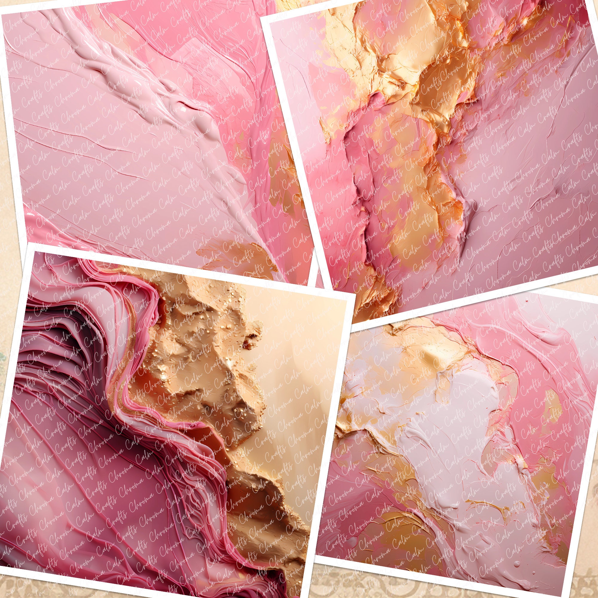 Pink Gold Texture Digital Papers, Printable Background Scrapbook Papers ...