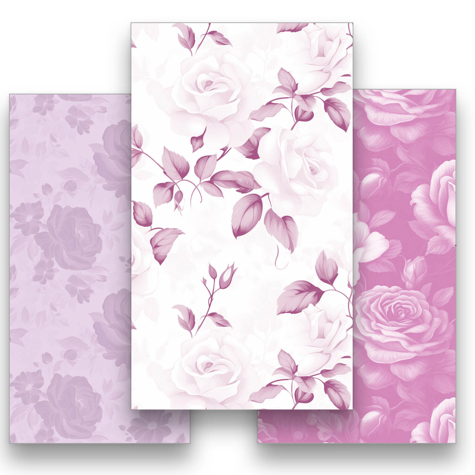 Pink Floral Digital Paper, Pink Purple Seamless Patterns, Commercial ...