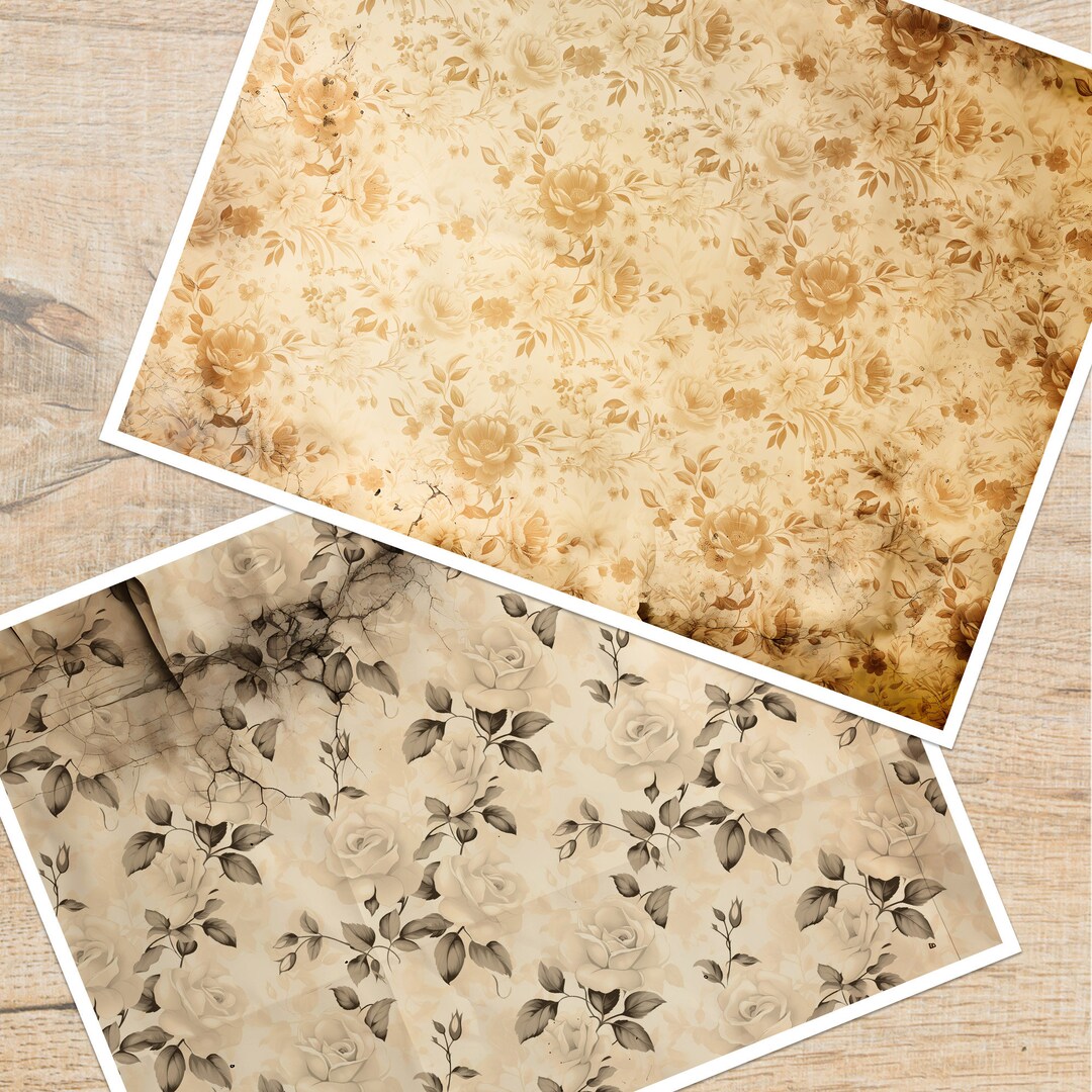 Vintage Tea Stained Digital Journal Pages - Antique Style Aged Tea ...