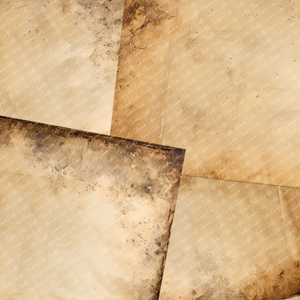 Tea Stain Paper Digital Download, Printable Junk Journal With Coffee ...