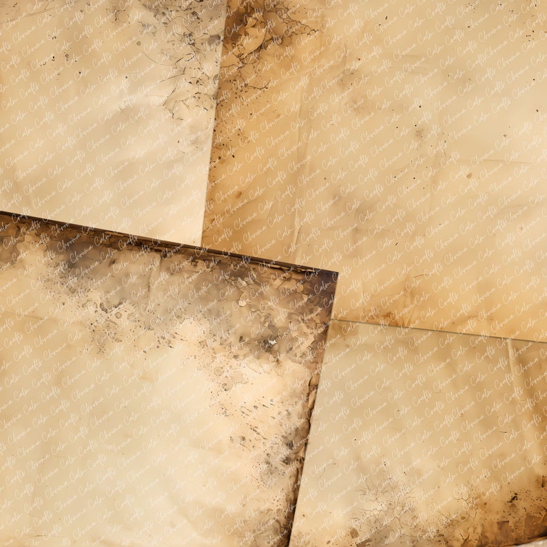 Tea Stain Paper Digital Download, Printable Junk Journal With Coffee ...