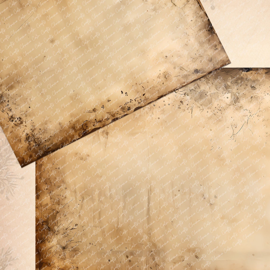 Tea Stain Paper Digital Download, Printable Junk Journal With Coffee ...