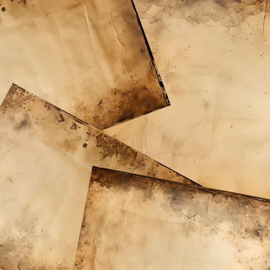 Tea Stain Paper Digital Download, Printable Junk Journal With Coffee ...