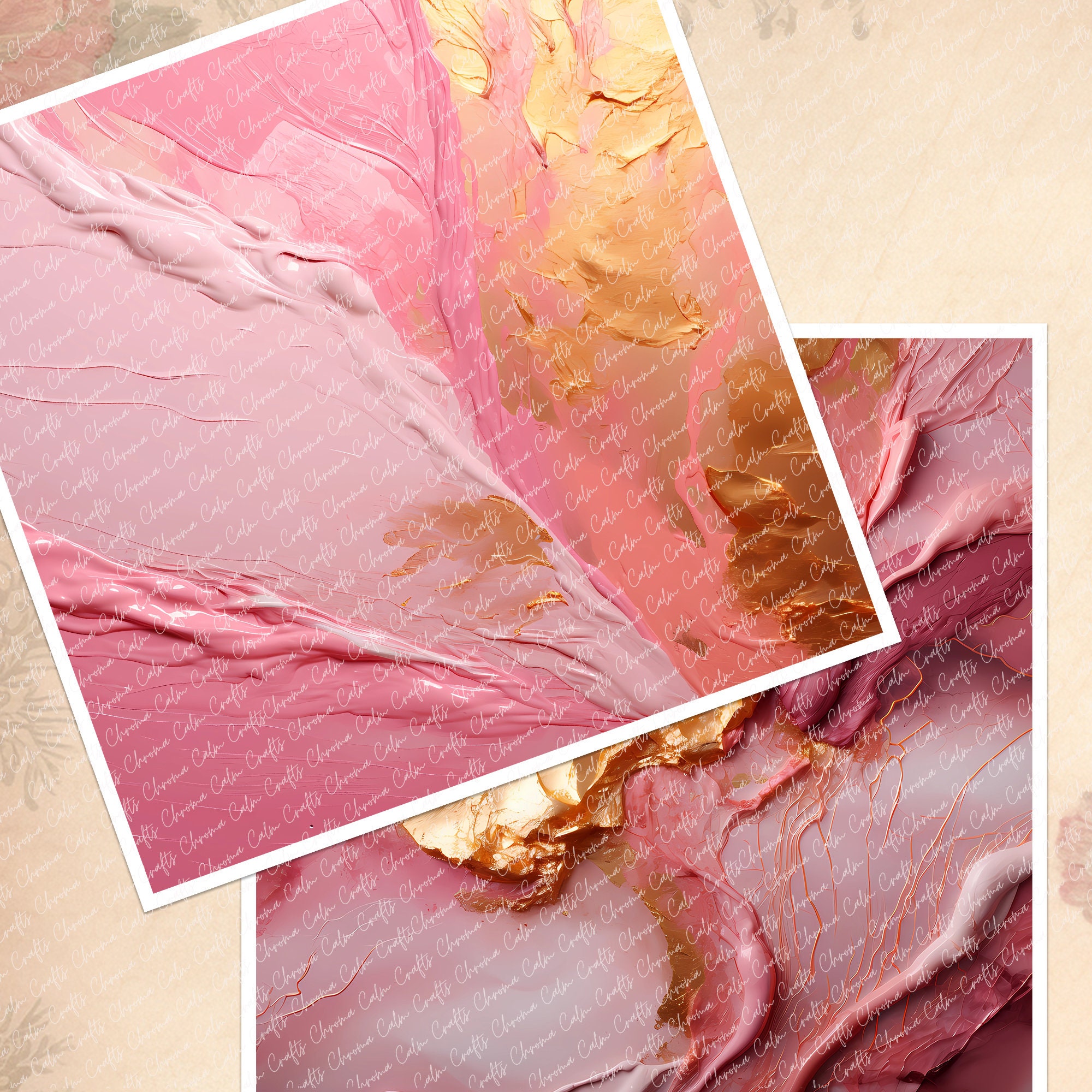 Pink Gold Texture Digital Papers, Printable Background Scrapbook Papers ...
