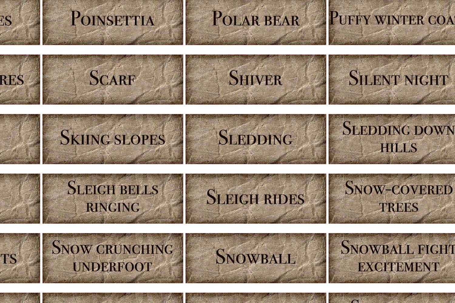 Sentiment Strips Winter Junk Journal Words, Digital Download Winter ...