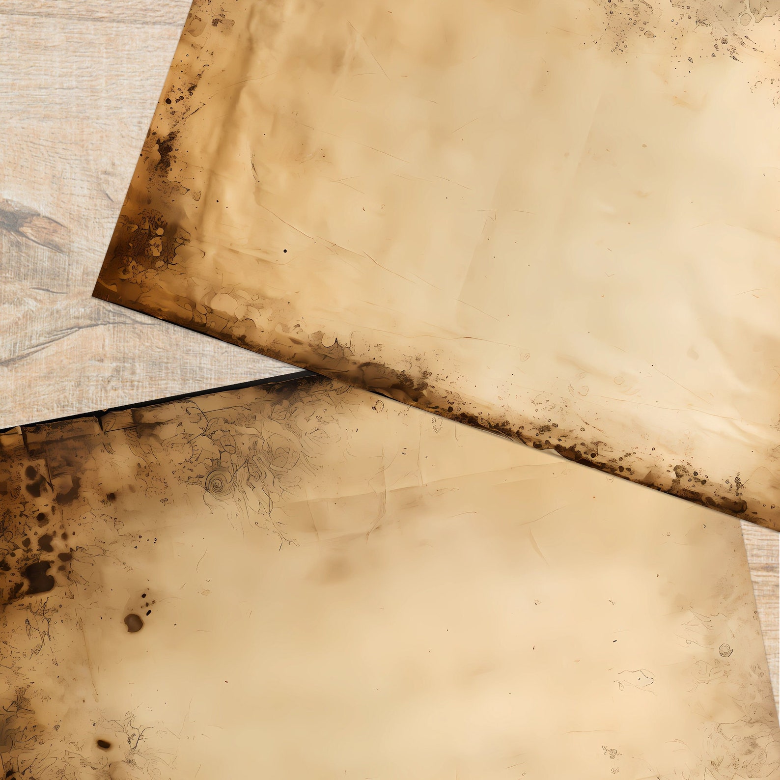 Tea Stain Paper Digital Download, Printable Junk Journal With Coffee ...