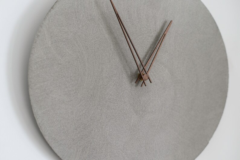Concrete Clock Wall Clocks Wooden Hand Interior Design Handmade - Etsy