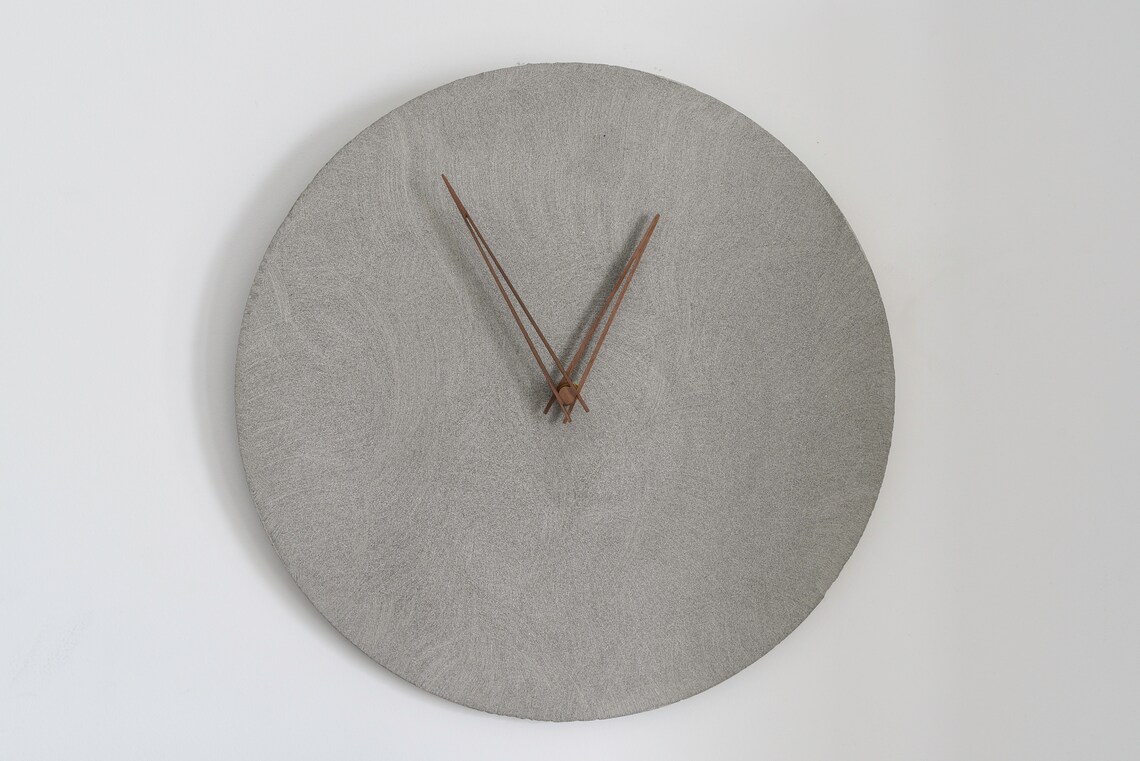 Concrete Clock Wall Clocks Wooden Hand Interior Design Handmade - Etsy