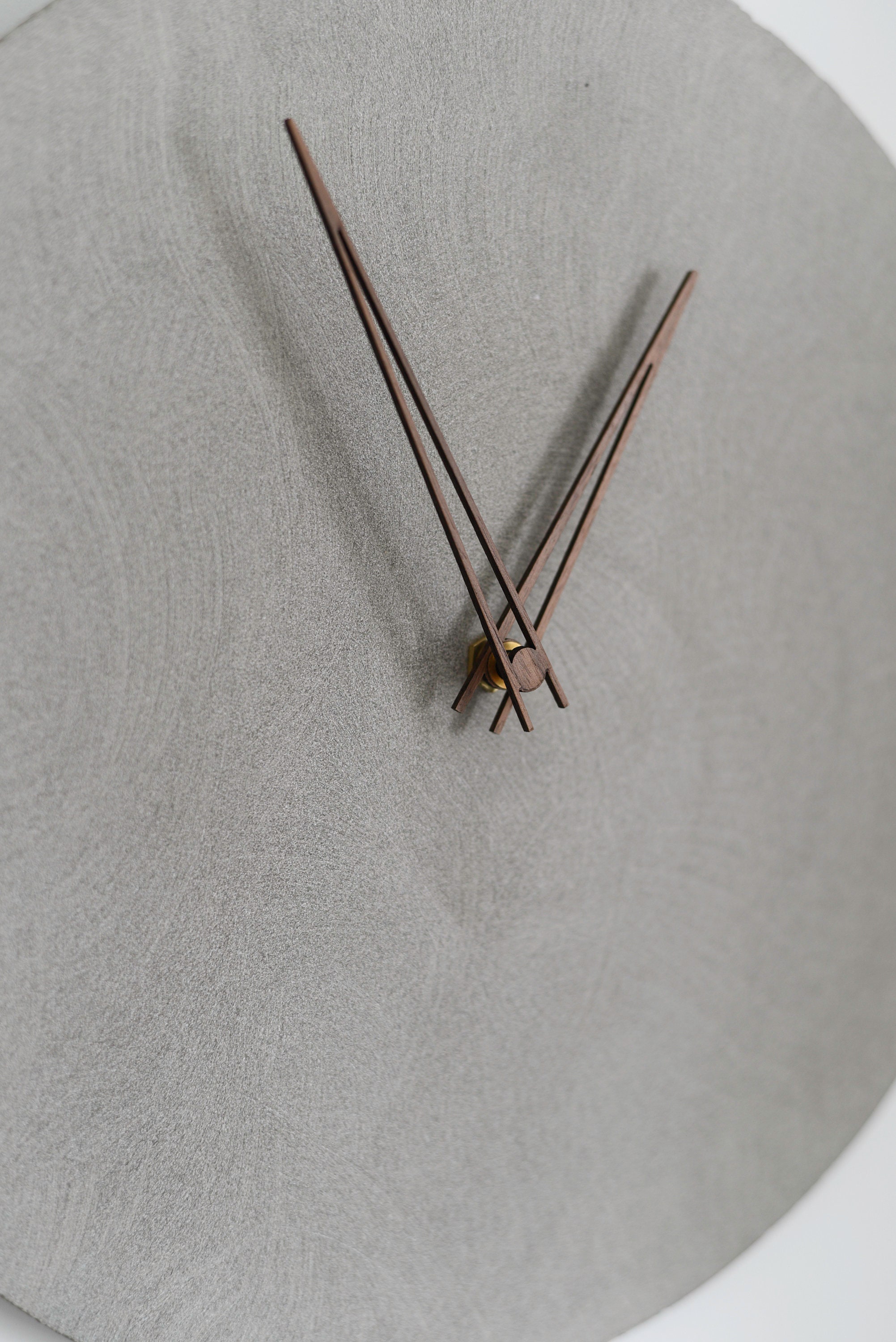 Concrete Clock Wall Clocks Wooden Hand Interior Design Handmade - Etsy