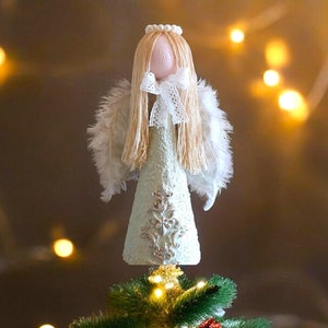 Angel Tree Toper Rustic Christmas Mantel Decor Primitive Farmhouse ...