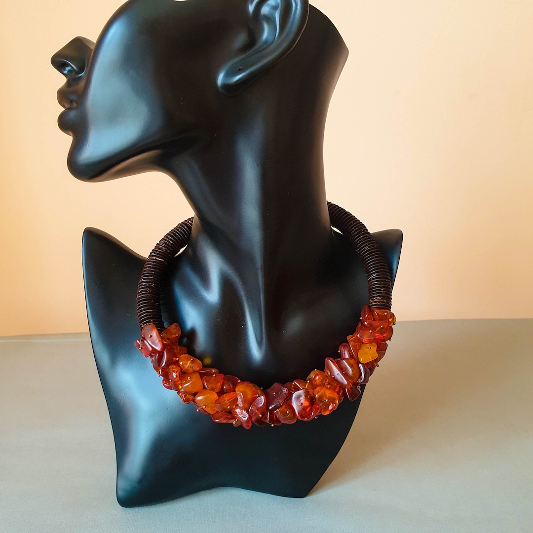 Baltic Amber Choker Collar Handmade Chunky Necklace - Etsy