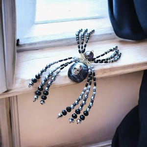 Goth Skull Spider сrystal Sun Catcher Wall Window Hanging Insect ...