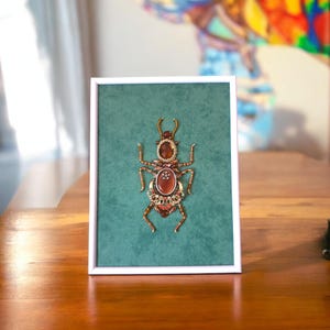 Bug Embroidery Jewelry Art 3D Framed Faux Insect Taxidermy Repurposed ...