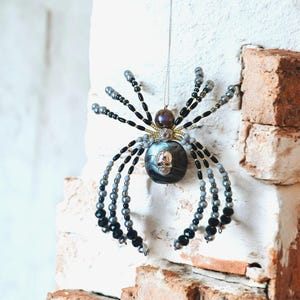 Goth Skull Spider сrystal Sun Catcher Wall Window Hanging Insect ...