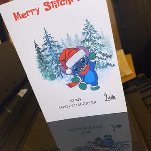 Personalised Christmas Cards for Kids, Merry Stitchmas Christmas Card ...