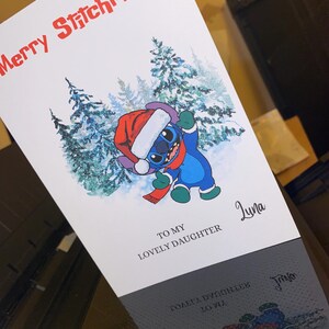Personalised Christmas Cards for Kids, Merry Stitchmas Christmas Card ...
