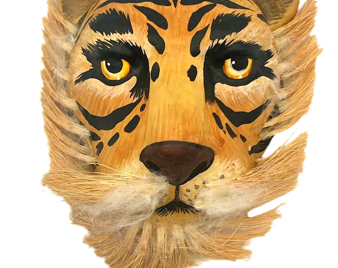 Vintage Hand Carved Wooden Jaguar Mask.6" X 7" - Etsy