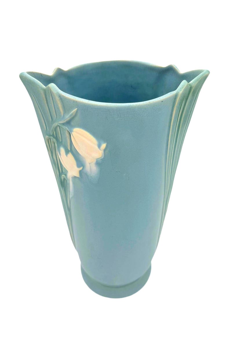 Antique Weller Pottery “lily of the Valley” Vase – Blue Glaze, 12 ...