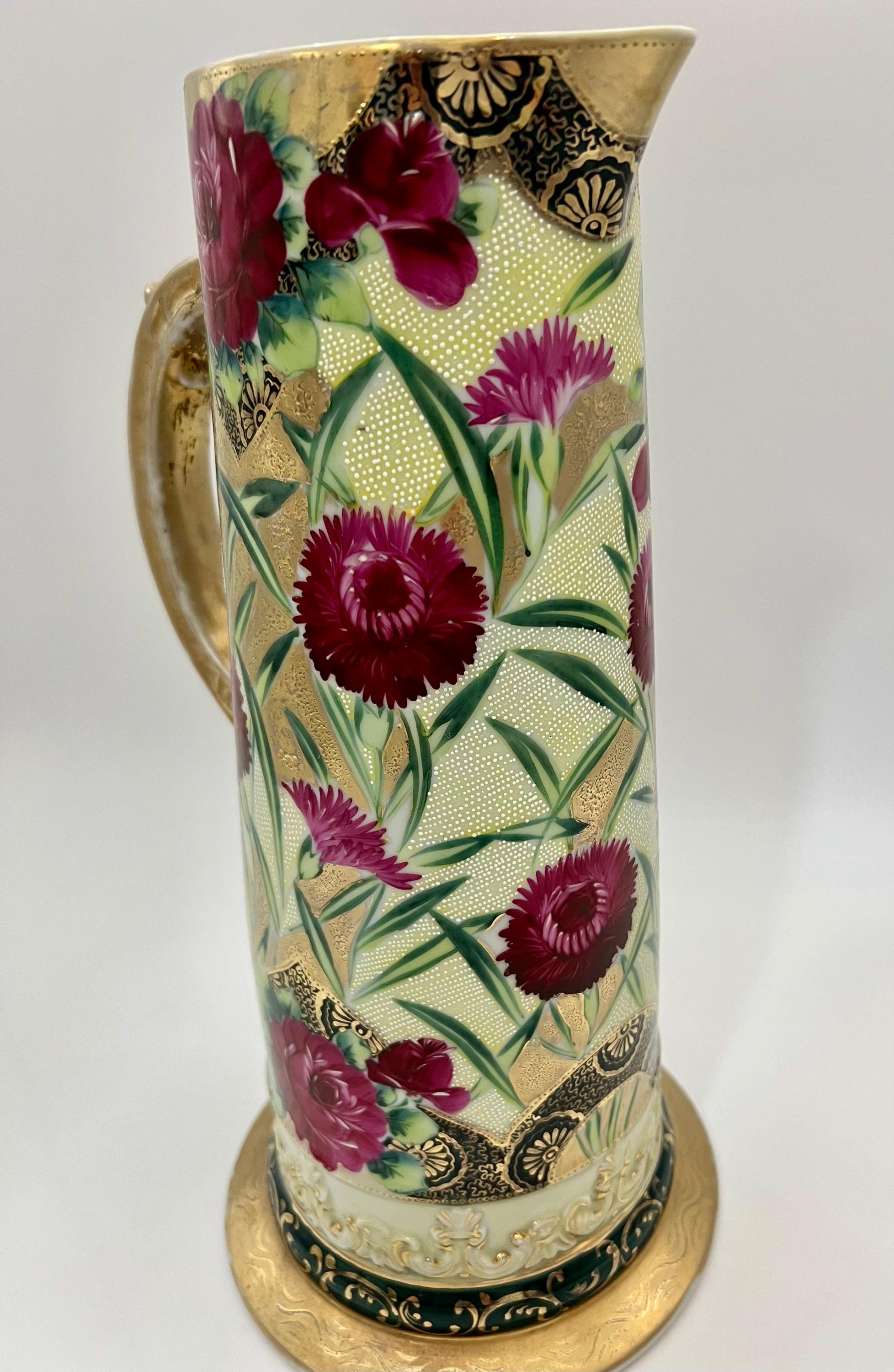 Large Antique Japanese Nippon Era Porcelain Pitcher/jug - Etsy