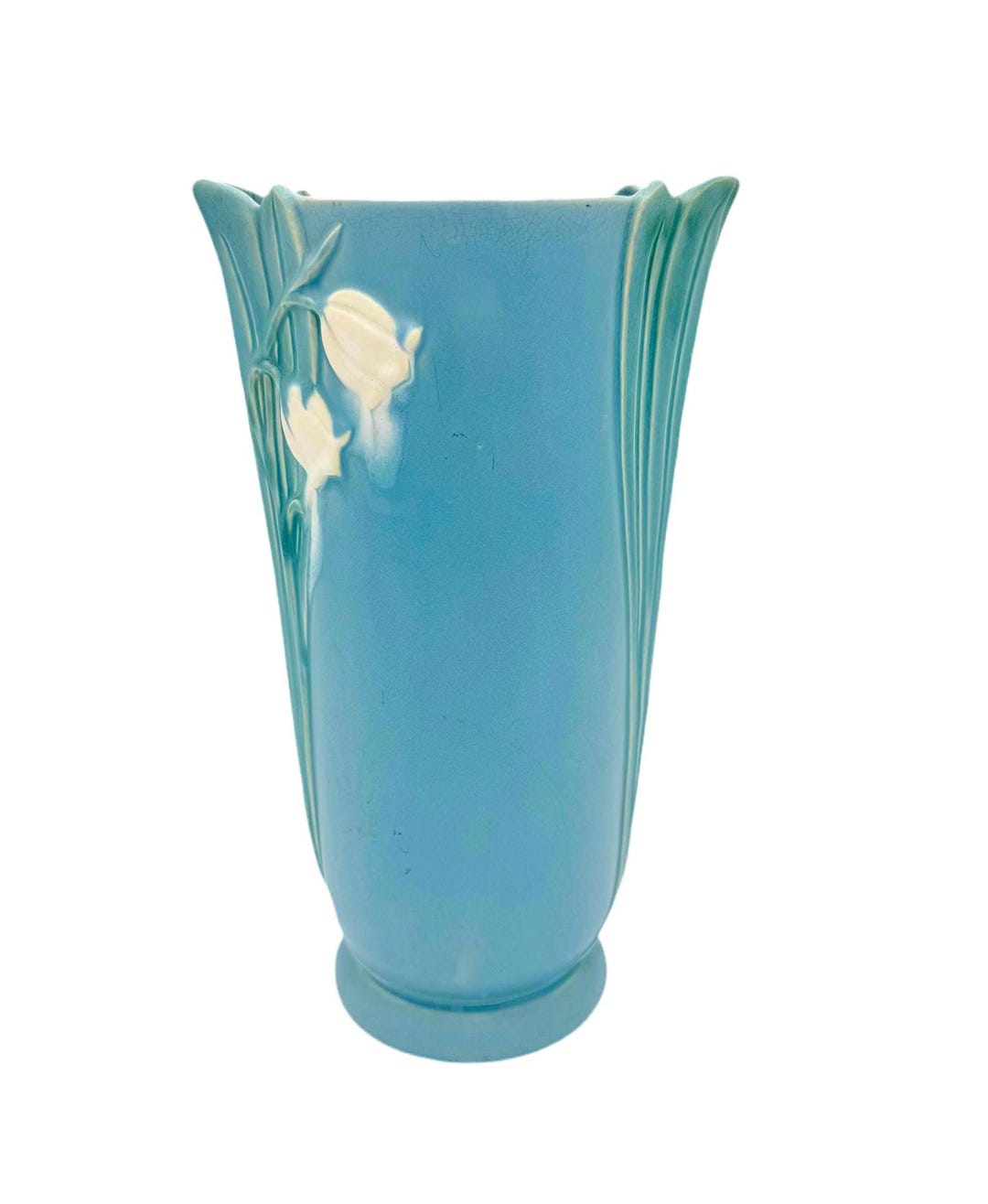 Antique Weller Pottery “lily of the Valley” Vase – Blue Glaze, 12 ...
