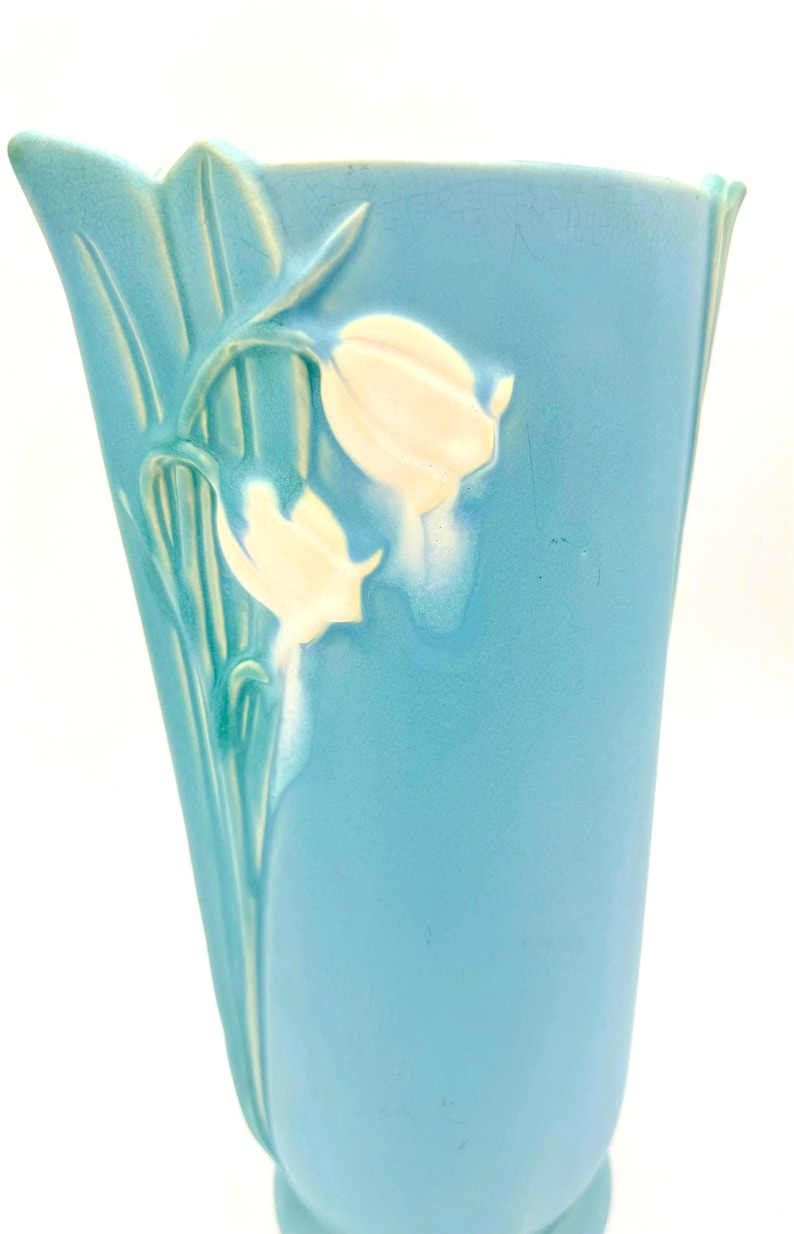 Antique Weller Pottery “lily of the Valley” Vase – Blue Glaze, 12 ...
