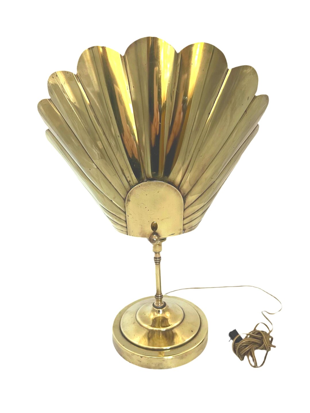 Vintage Brass Fan Reflector Lamp – Hollywood Regency Glam - Etsy